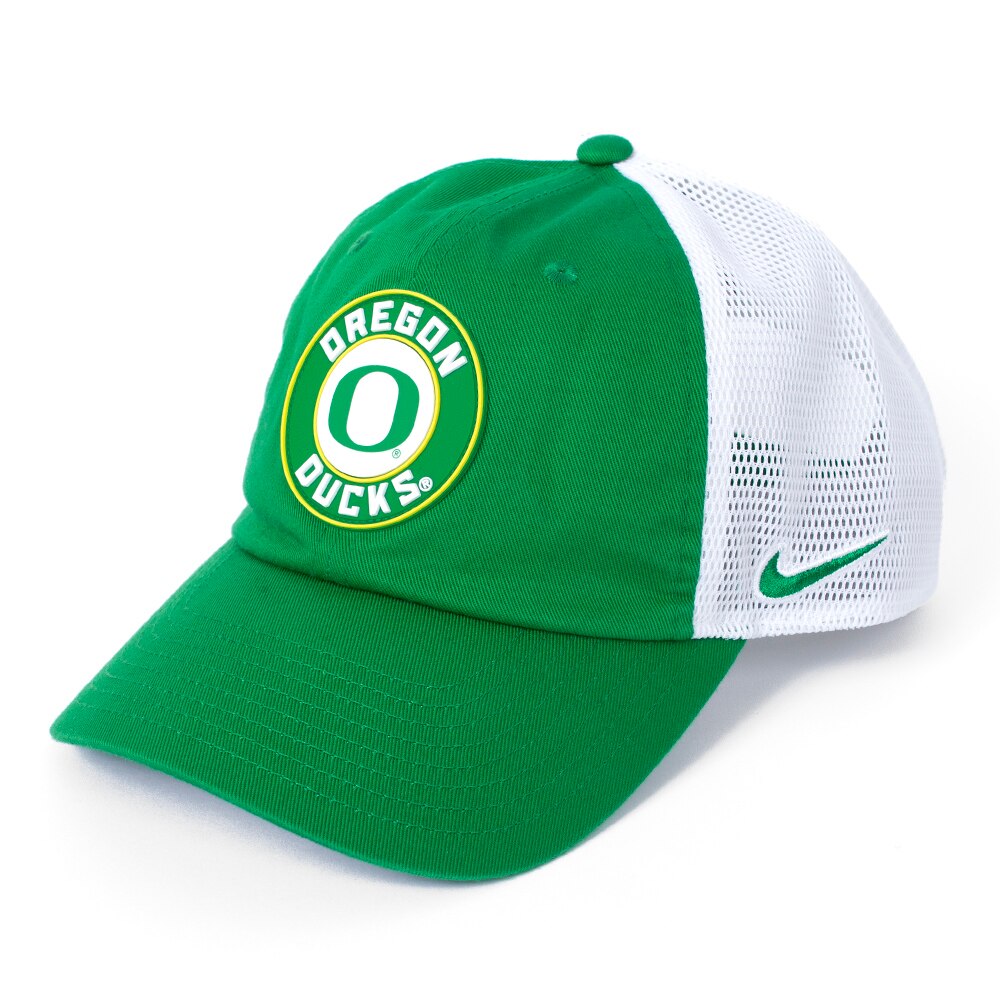 Apple Soft Mesh Nike Cotton Trucker 25 Patch Green O Oregon Ducks ...