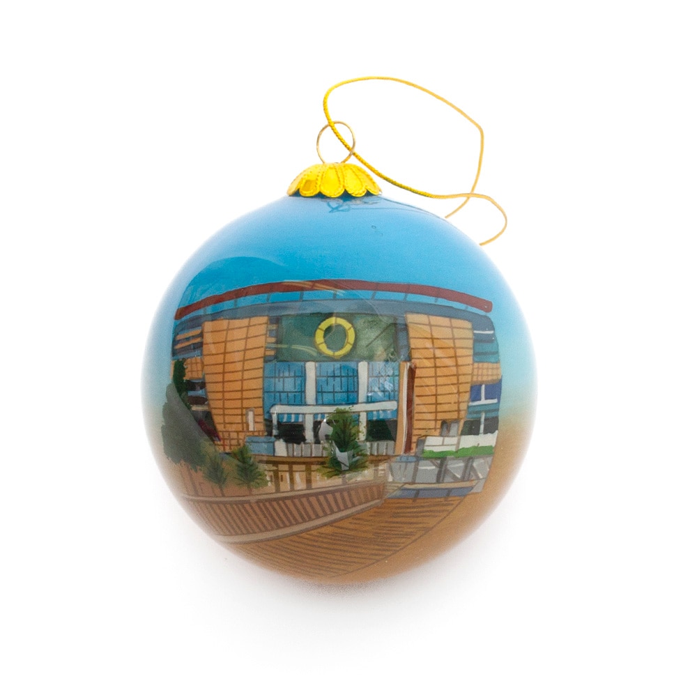 Autzen Stadium MCM Hand Painted in a box Ornament