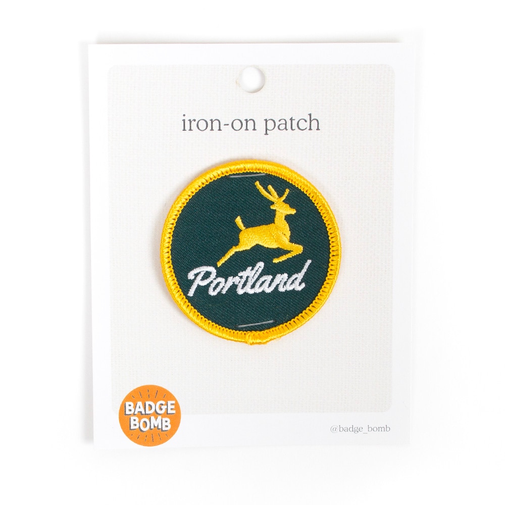 Badge Bomb Fabric Patch White Stag