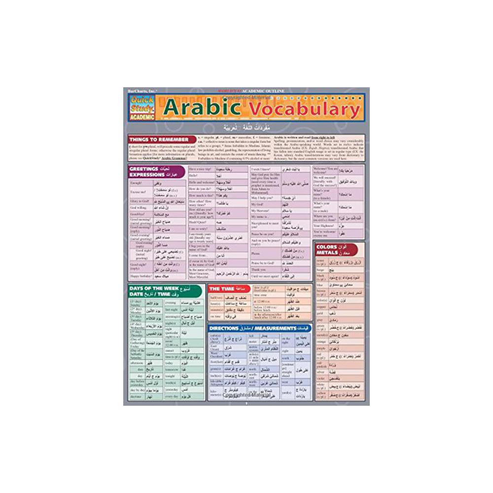 Barchart Arabic Vocabulary