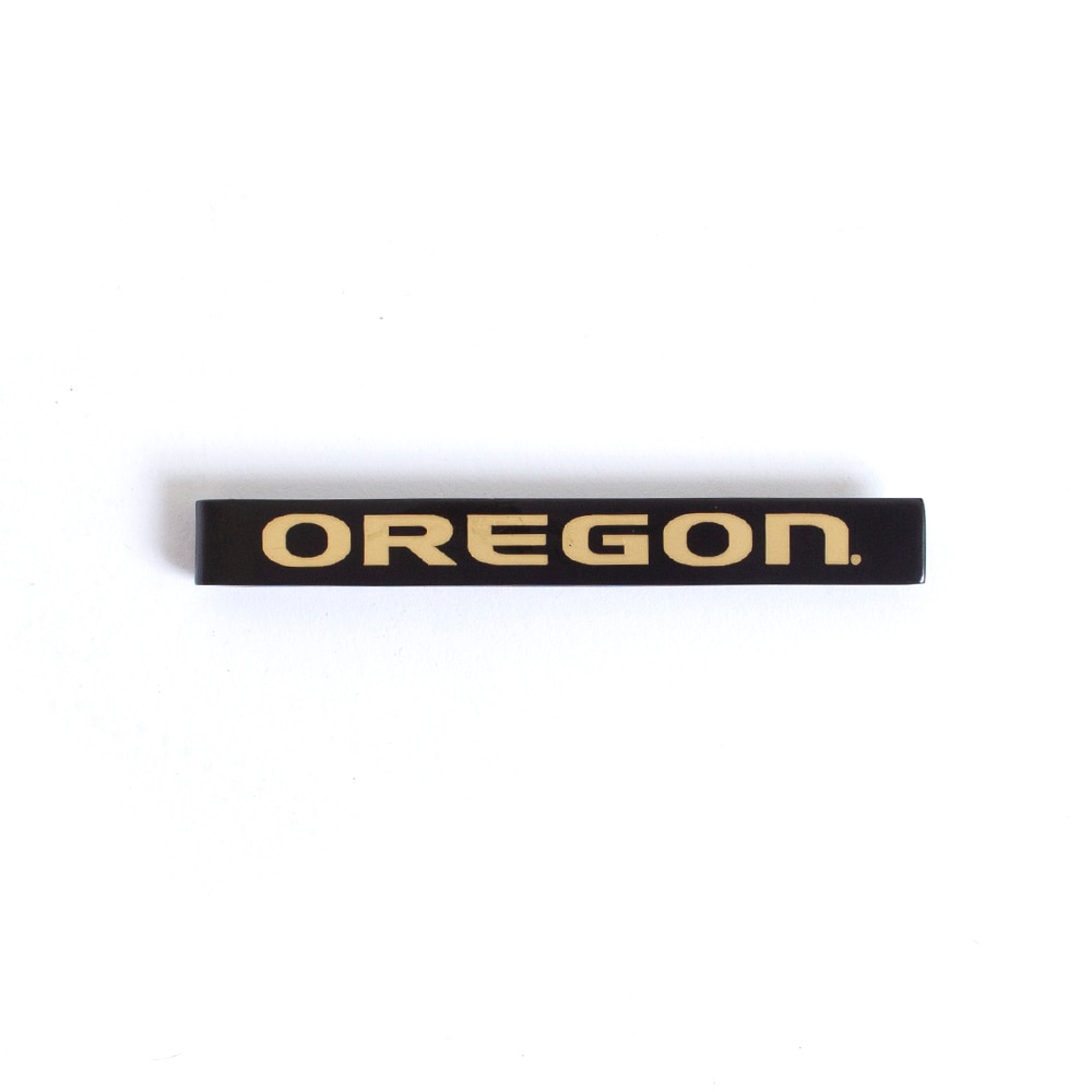 Black Matte LXG Gold Laser Engraved Oregon Tie Bar