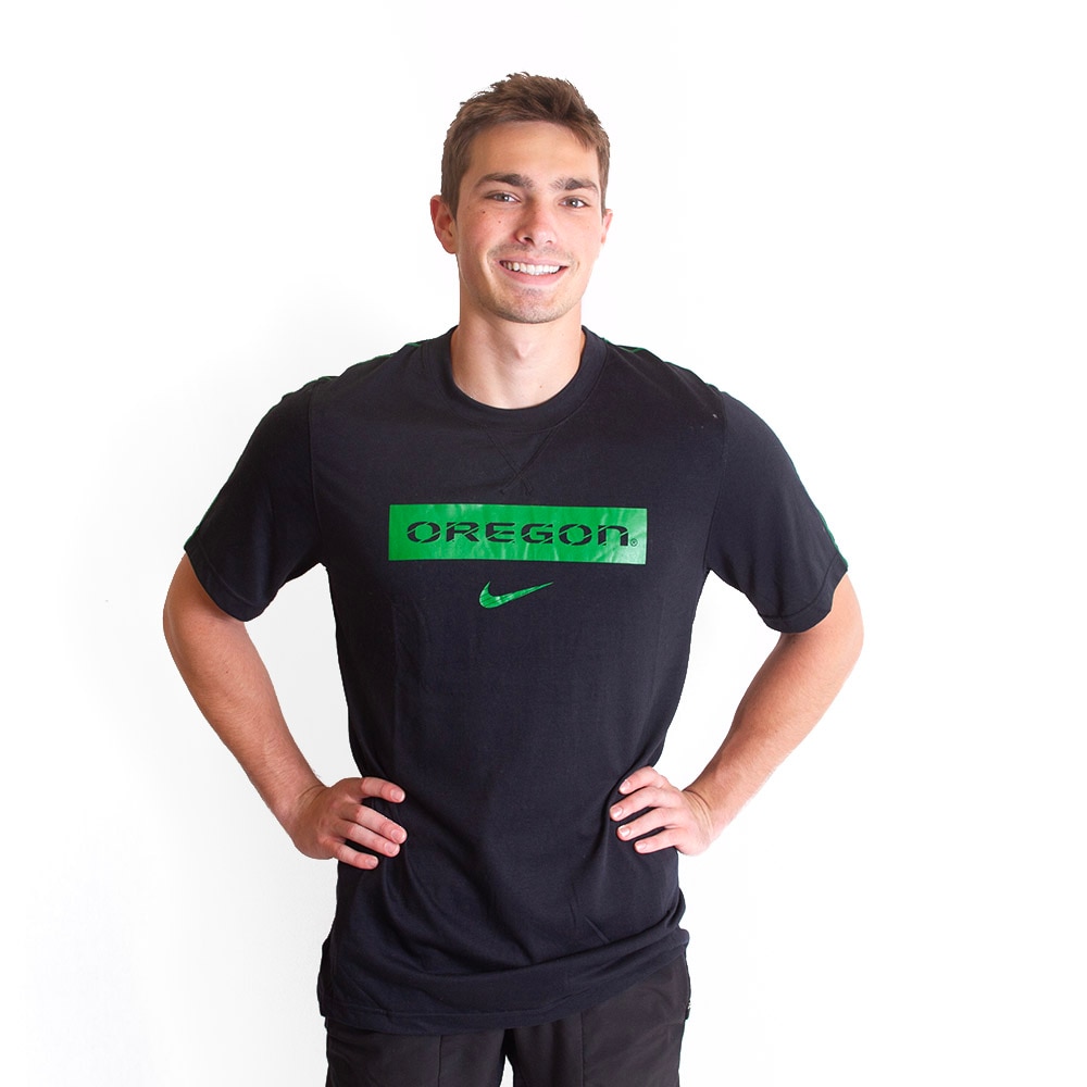Black Nike Dri-FIT Players Heavy Tri-Blend 24 Green Oregon T-Shirt