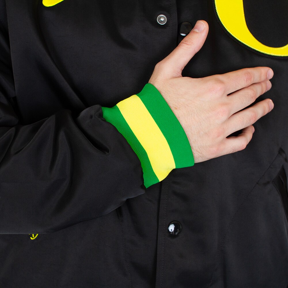 Black Nike Varsity Bomber 25 Yellow O & Oregon Ducks (back) Jacket