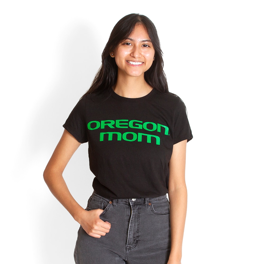 Black 'McKenzie SewOn' Cotton Basic Green Oregon Mom T-Shirt
