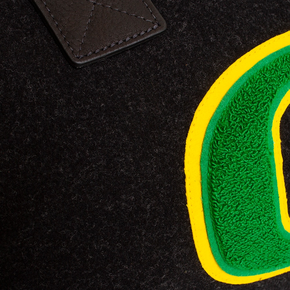 Black University Gear Wool with Leather Bottom and Handle Green ...