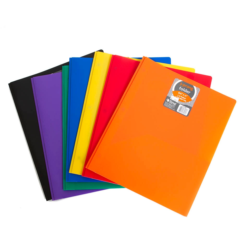 C-Line Poly Portfolio with Prongs Assorted Colors