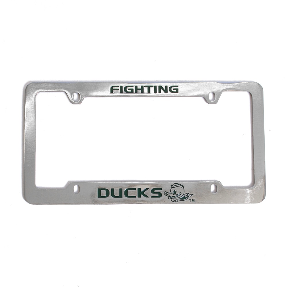 Deluxe Metal Fighting Duck License Frame