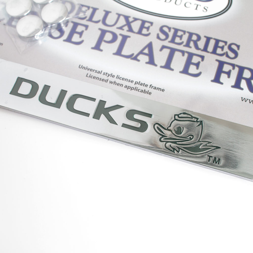 Deluxe Metal Fighting Duck License Frame