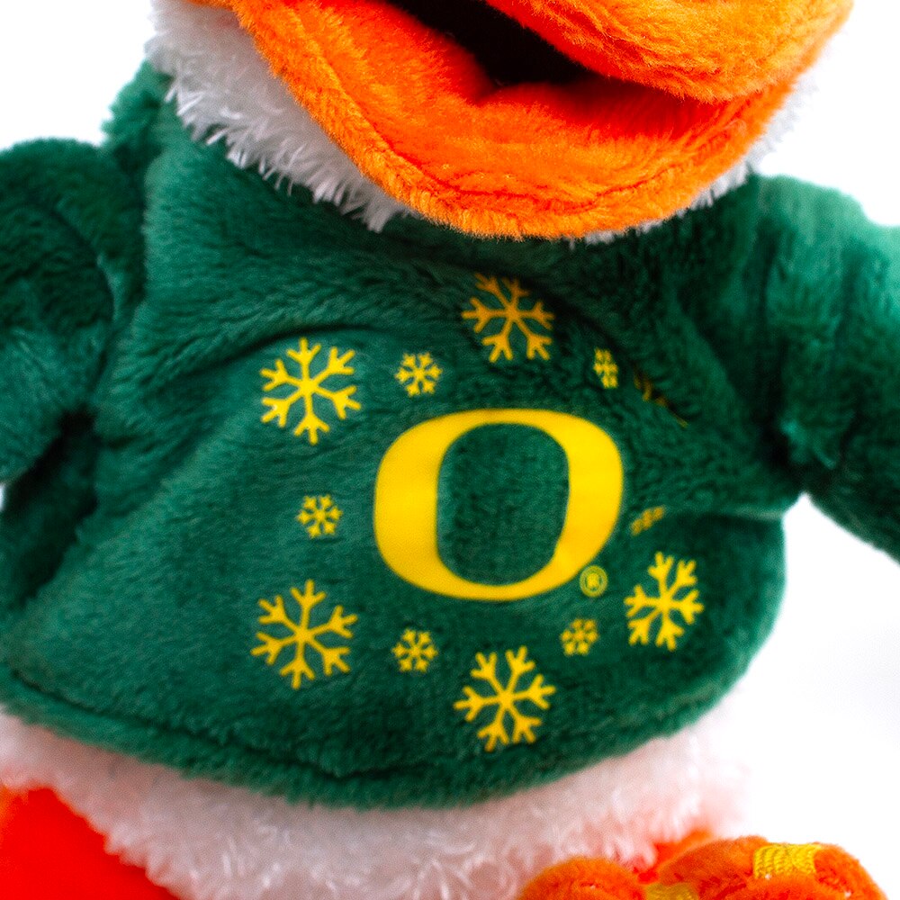 Duck Mascot Factory 6" sitting 23 Green Christmas Shirt and Hat