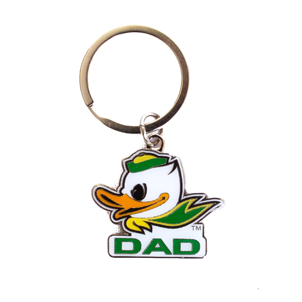 Full Color Neil Metal Custom Shape Fighting Duck & Dad Keytag