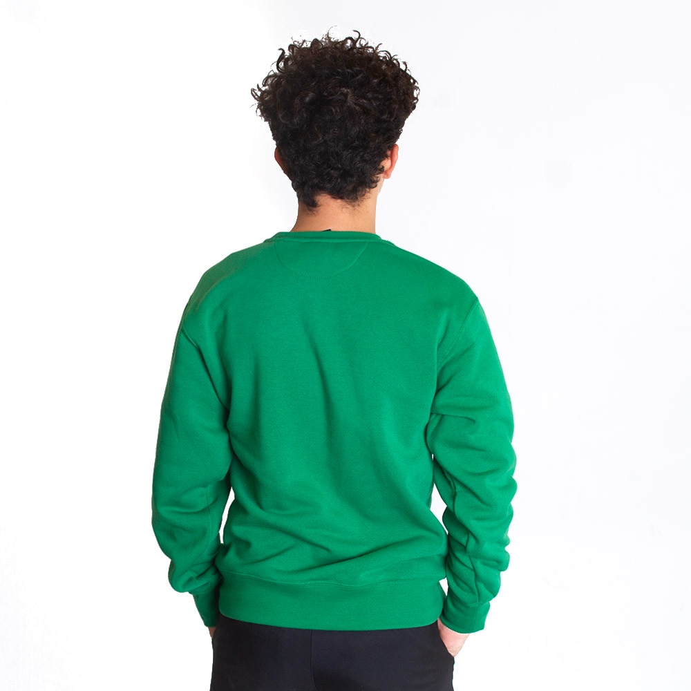 Green Cotton with Yellow Arched Oregon Fleece Crew