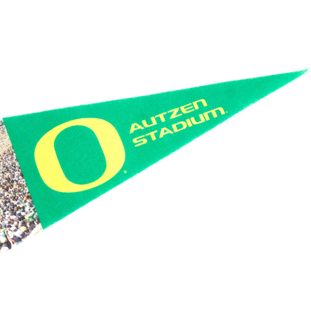 Green Neil 9"x24" Felt Picture of Autzen Stadium & O Autzen Stadium Pennant