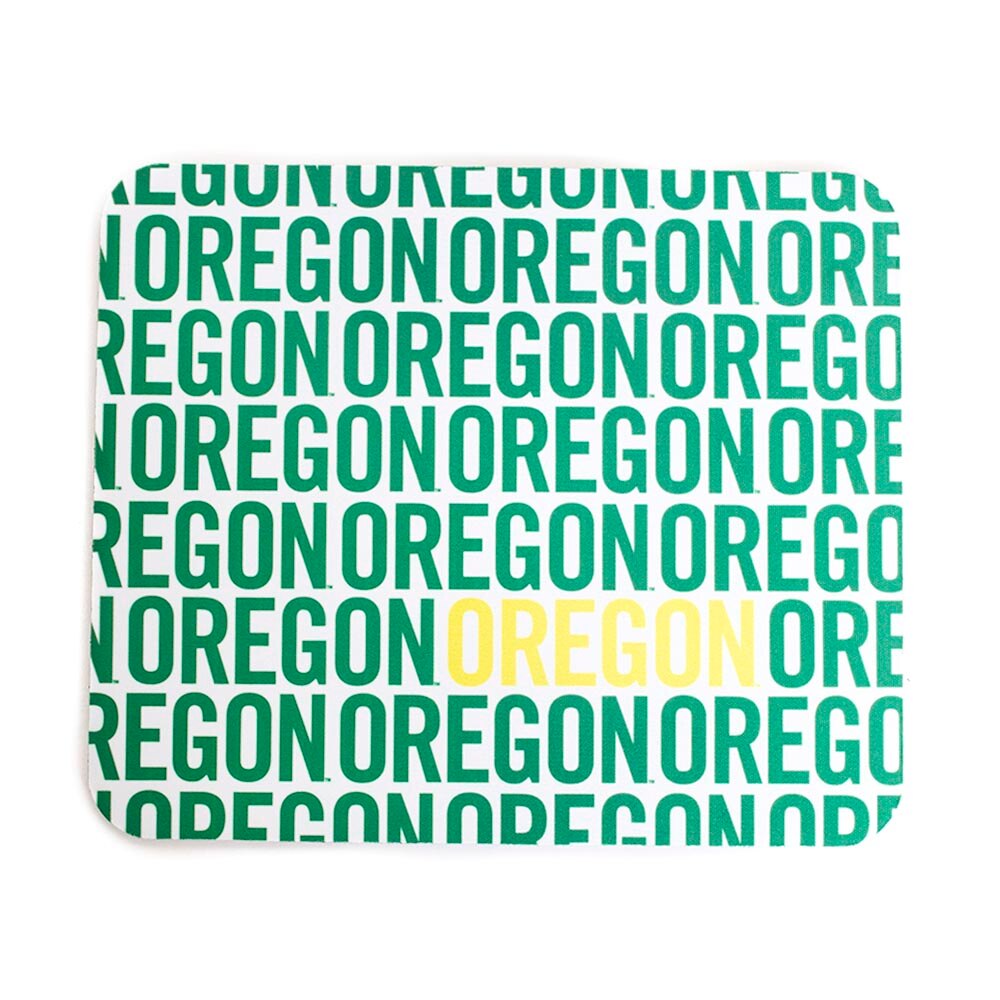 Green Repeat Oregon MCM 9.25"x7.75" Colormax with Yellow Oregon Mouse Pad