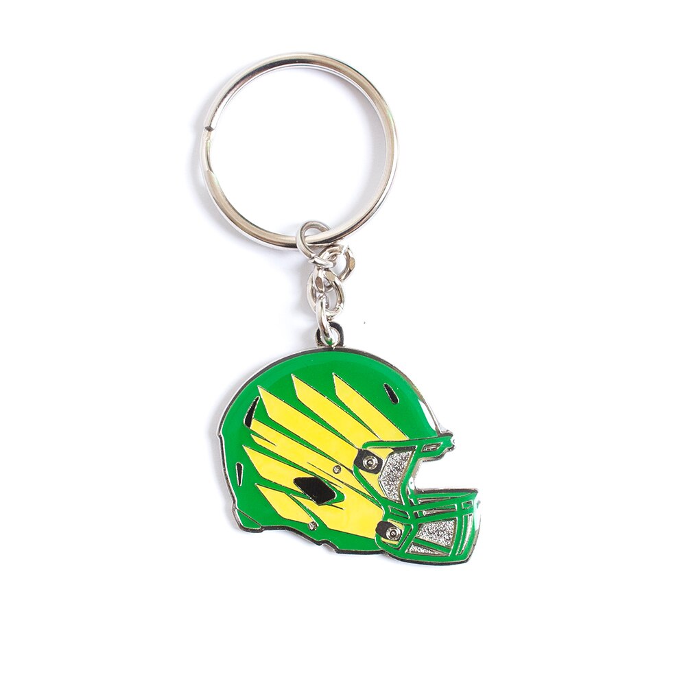 Green with Yellow Wings Aminco Full Color Helmet Metal Key Chain