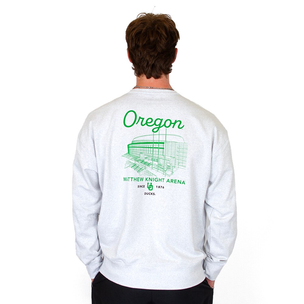 Grey Light Uscape Recycle 25 Outline of Mathew Arena & Oregon Crew