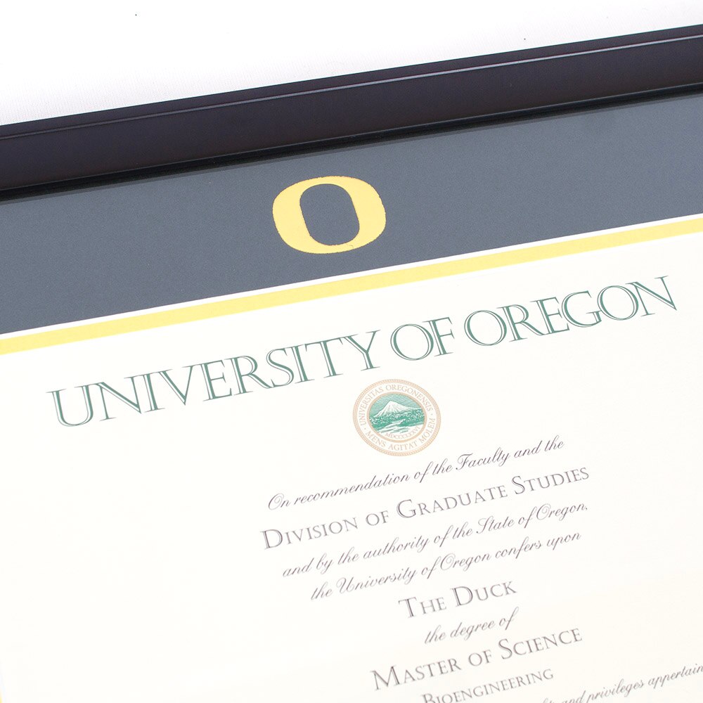 Josten's Diploma Frame Black Prestige O Oregon Gold Foil