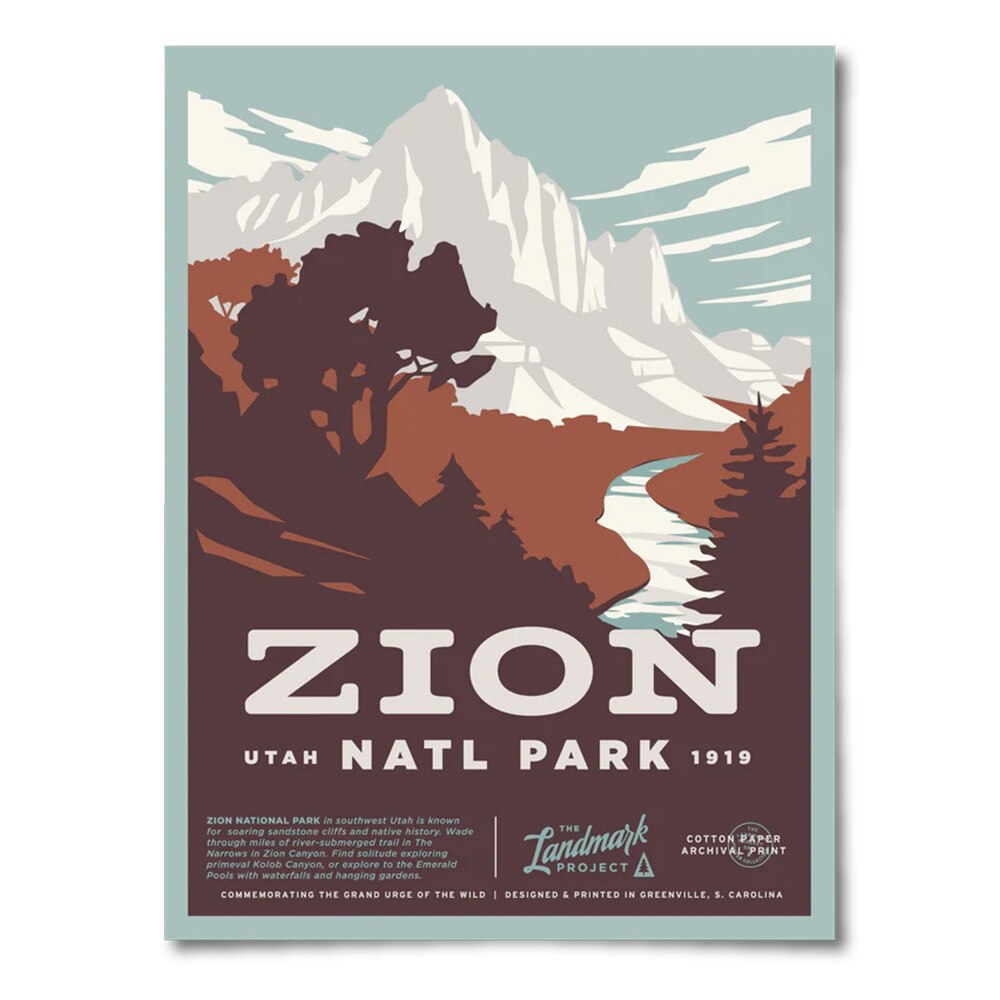 Landmark Project 12"x16" Poster Zion National Park