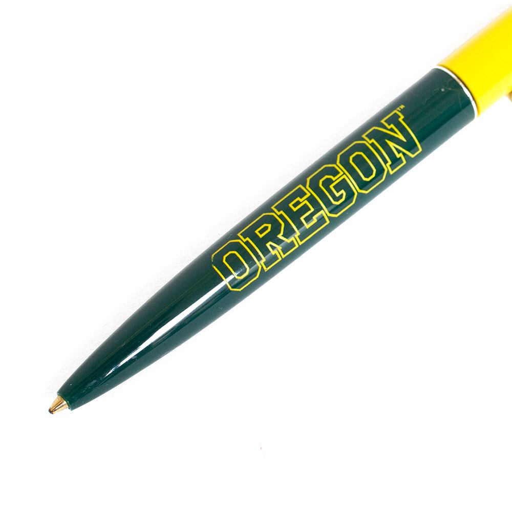 MCM Bic Clic Green Barrel & Yellow Cap Oregon Pen 4 Pack