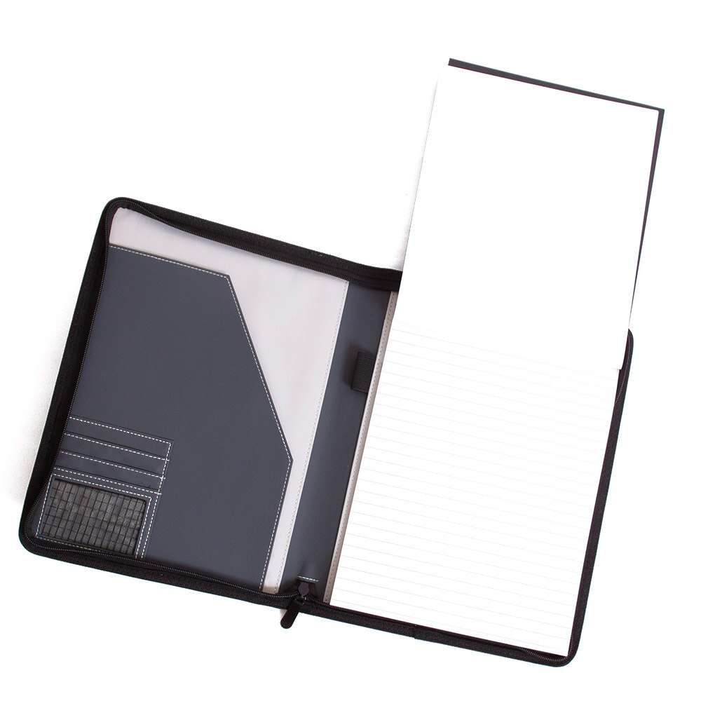 MCM Kapston Pierce Zippered Grey Padfolio (with Yellow O)