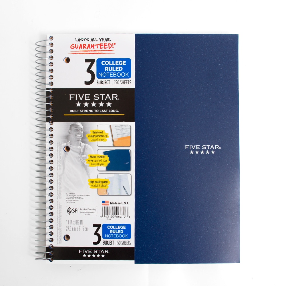 Mead Five Star 3-Subject Spiral Notebook