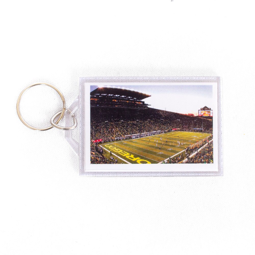 Multi Color Spirit Rectangular Acrylic Autzen Stadium Key Tag