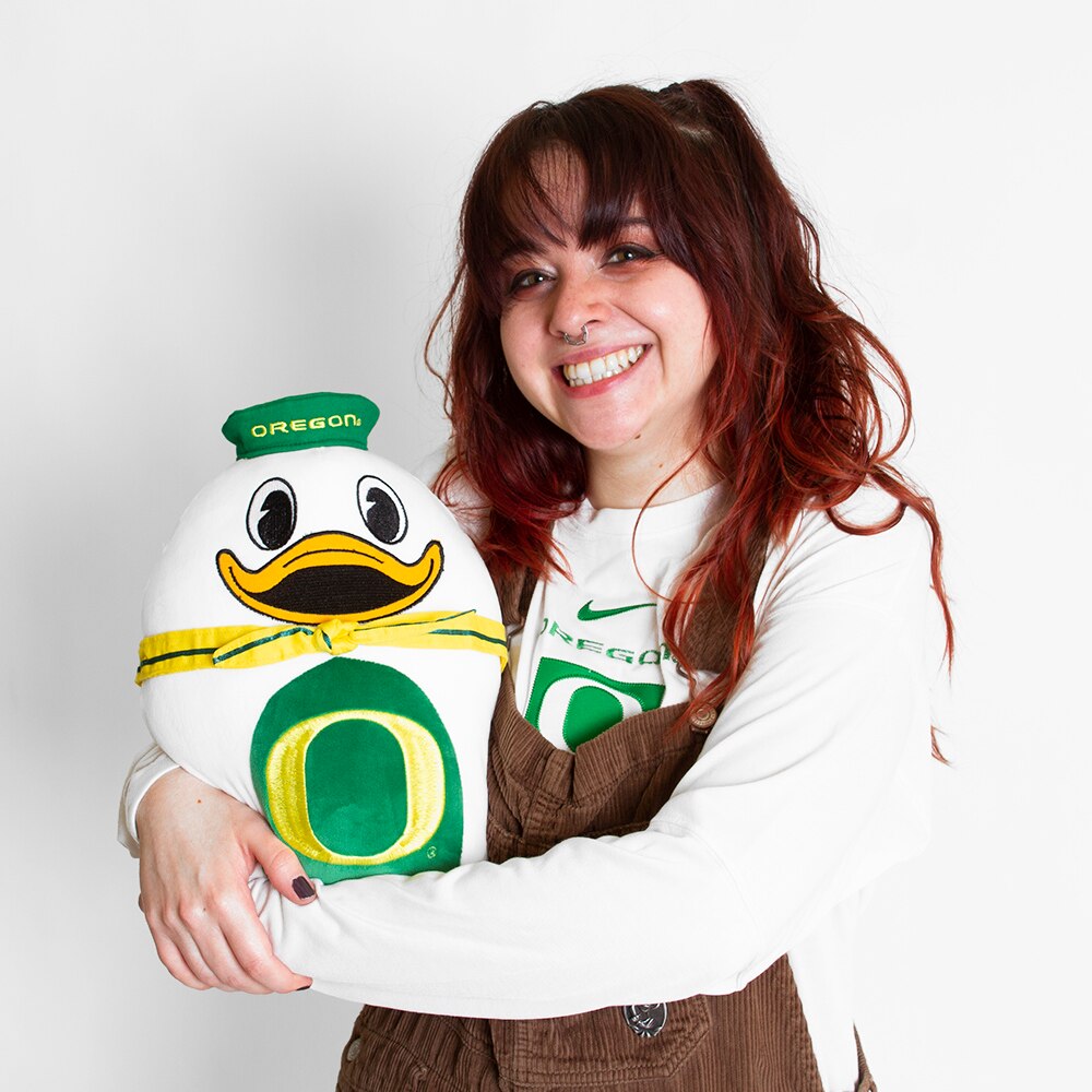 Oregon Duck Mascot Factory 12" Squishy Pillow Green O Plush