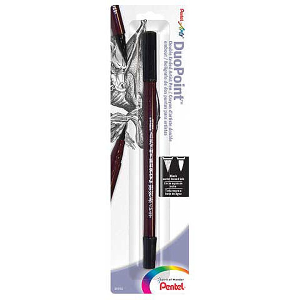 Pentel Duo Point Flex Double Ended Brush Black Ink