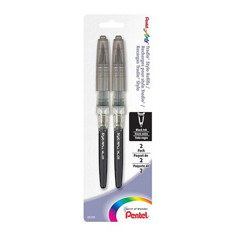 Pentel Tradio Stylo Sketch Pen Refill Black Ink 2 Pack