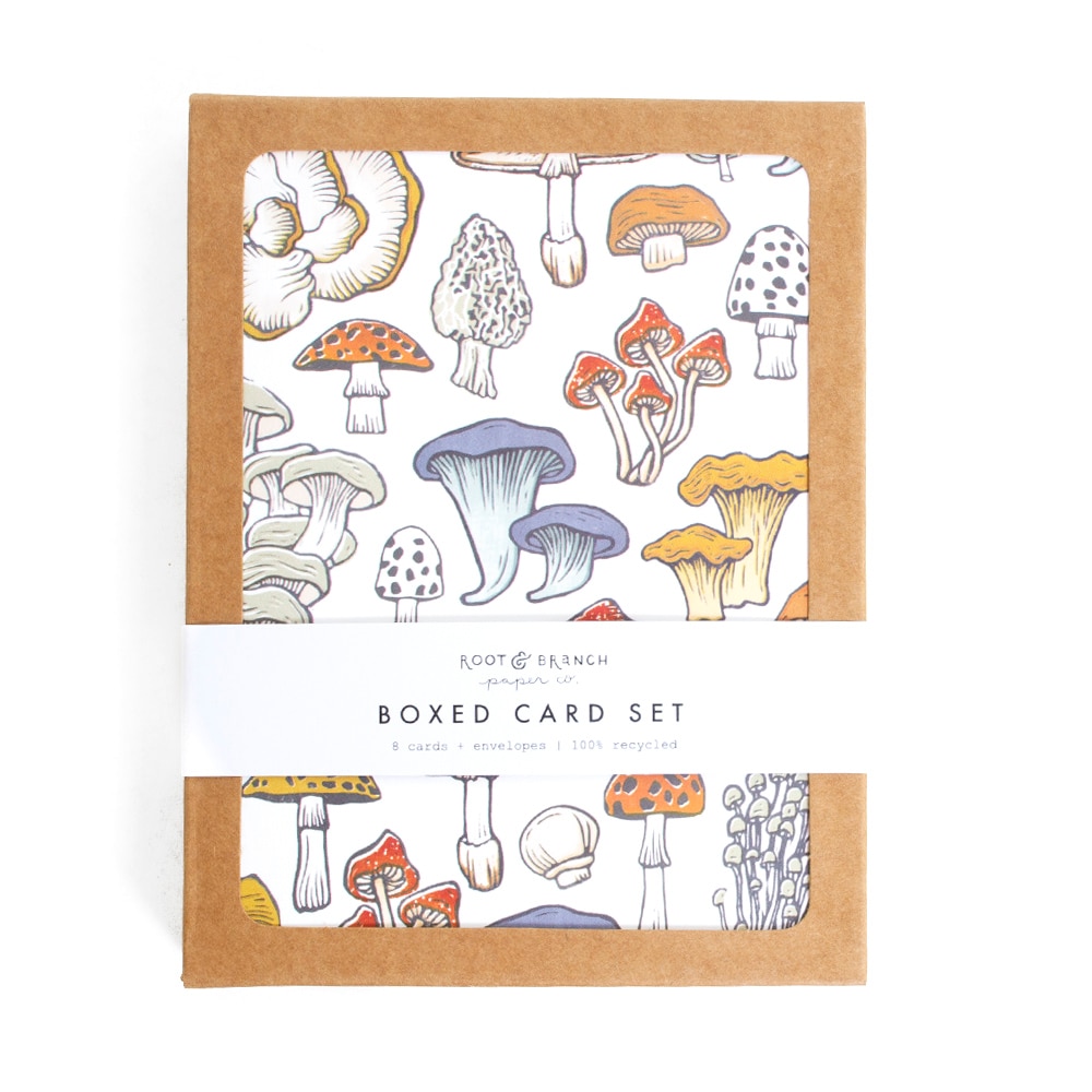 Root & Branch Boxed 8 Card Set Mushroom & Fungi