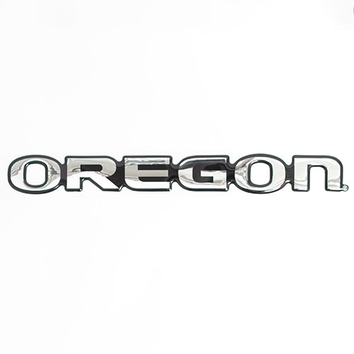Silver Oregon 10" Logo Letters Decal