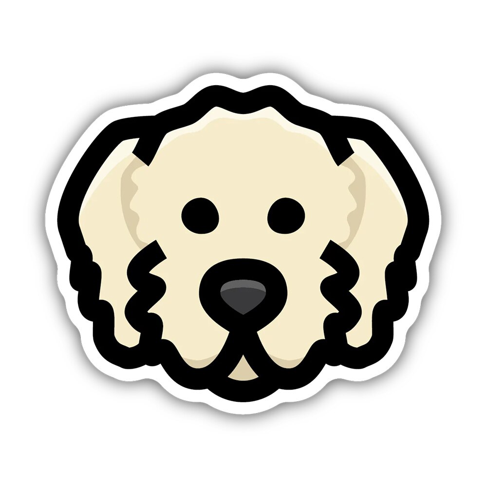 StickersNW 3" Sticker Beige Fluffy Dog