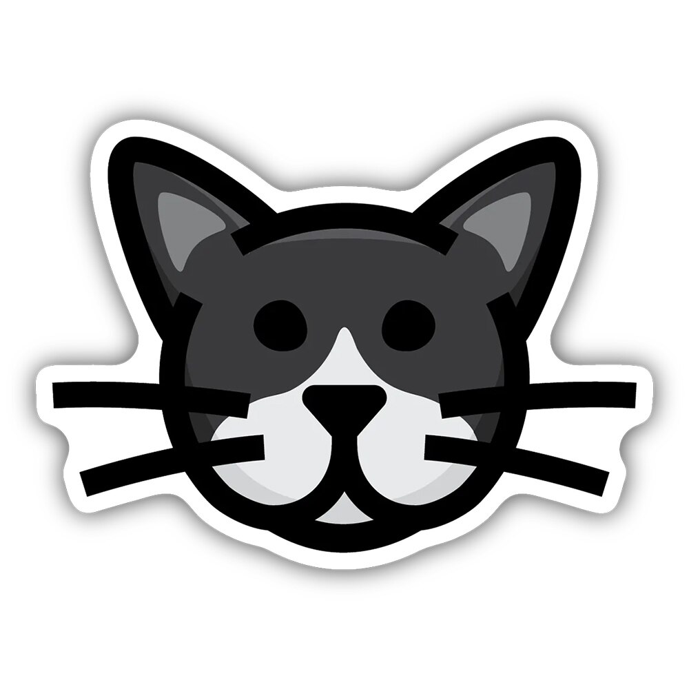 StickersNW 3" Sticker Black Cat Head