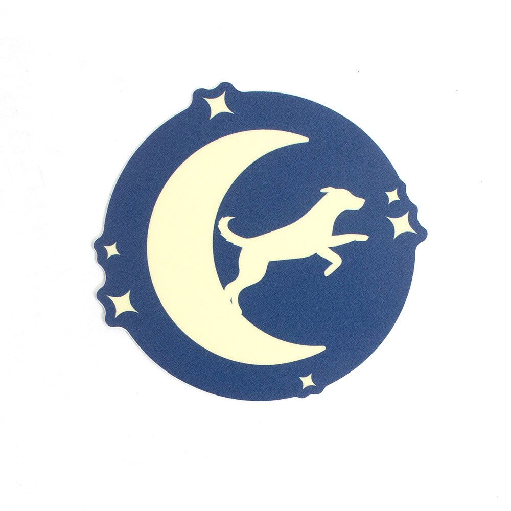 StickersNW 3" Sticker Dog Over the Moon