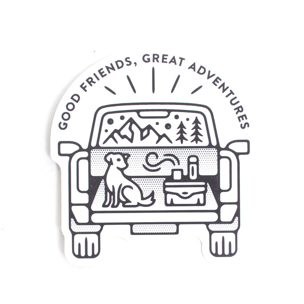 StickersNW 3" Sticker Jeep: Good Friends/Great Adventures