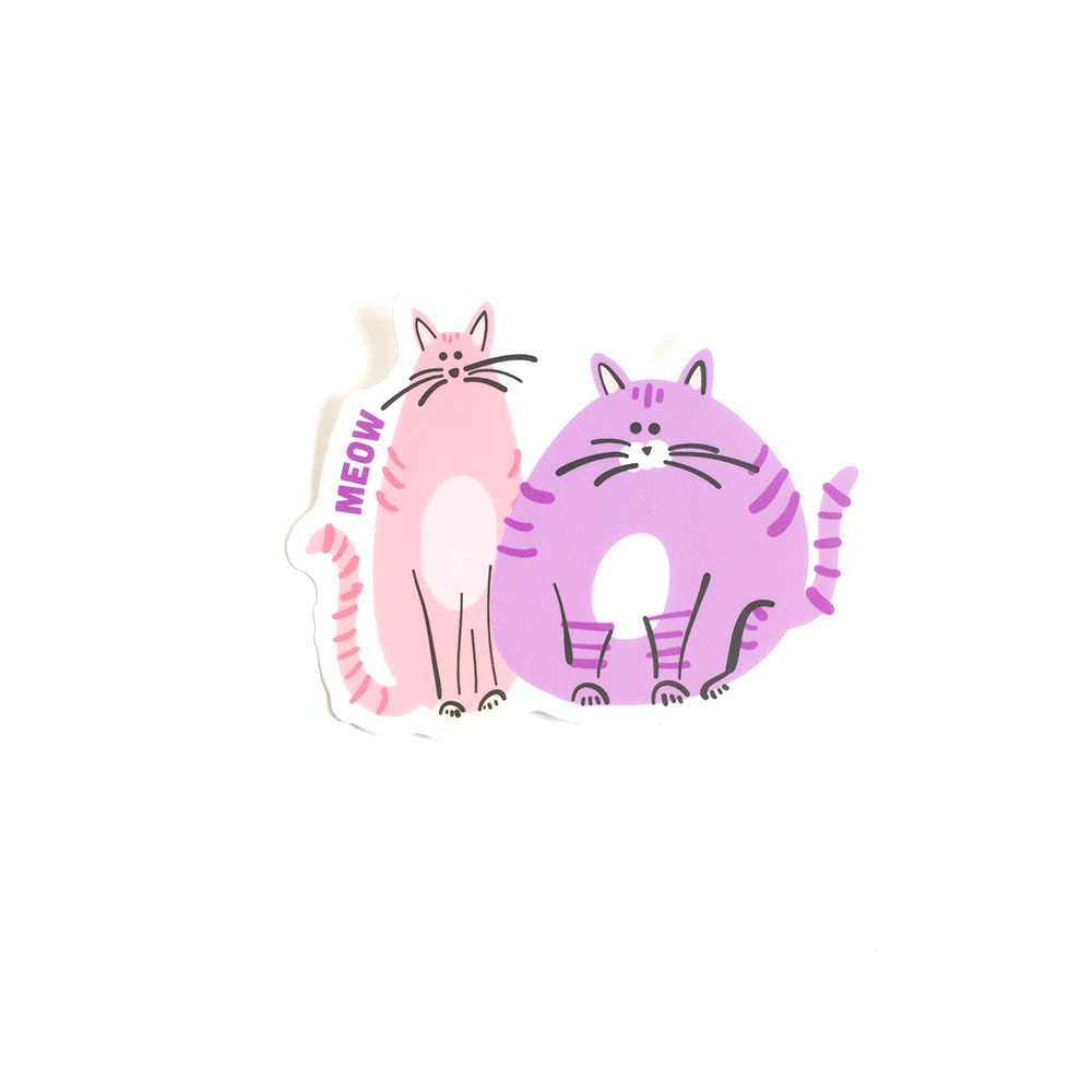 StickersNW 3" Sticker Purple Cats