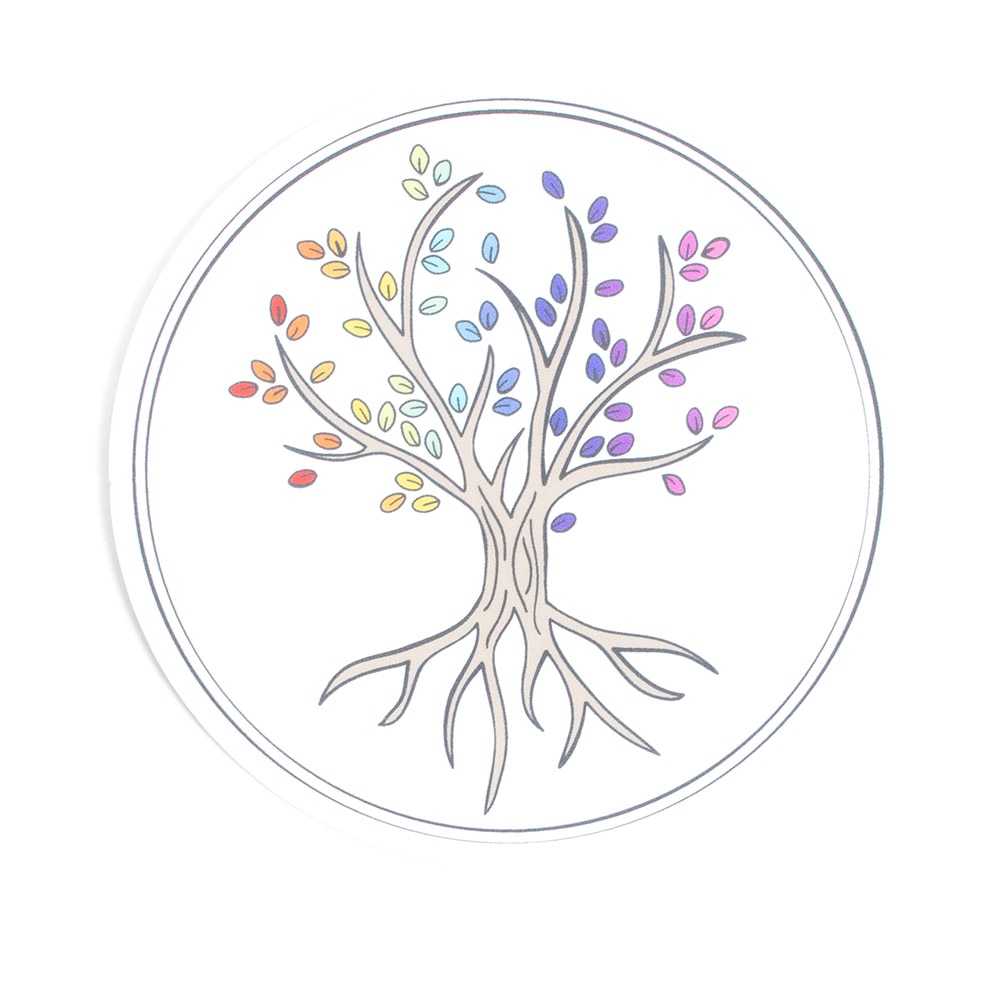 StickersNW 3" Sticker Rainbow Leaf Tree