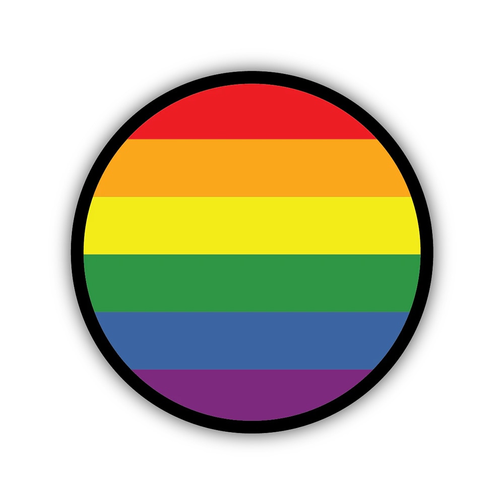 StickersNW 3" Sticker Rainbow Pride Circle