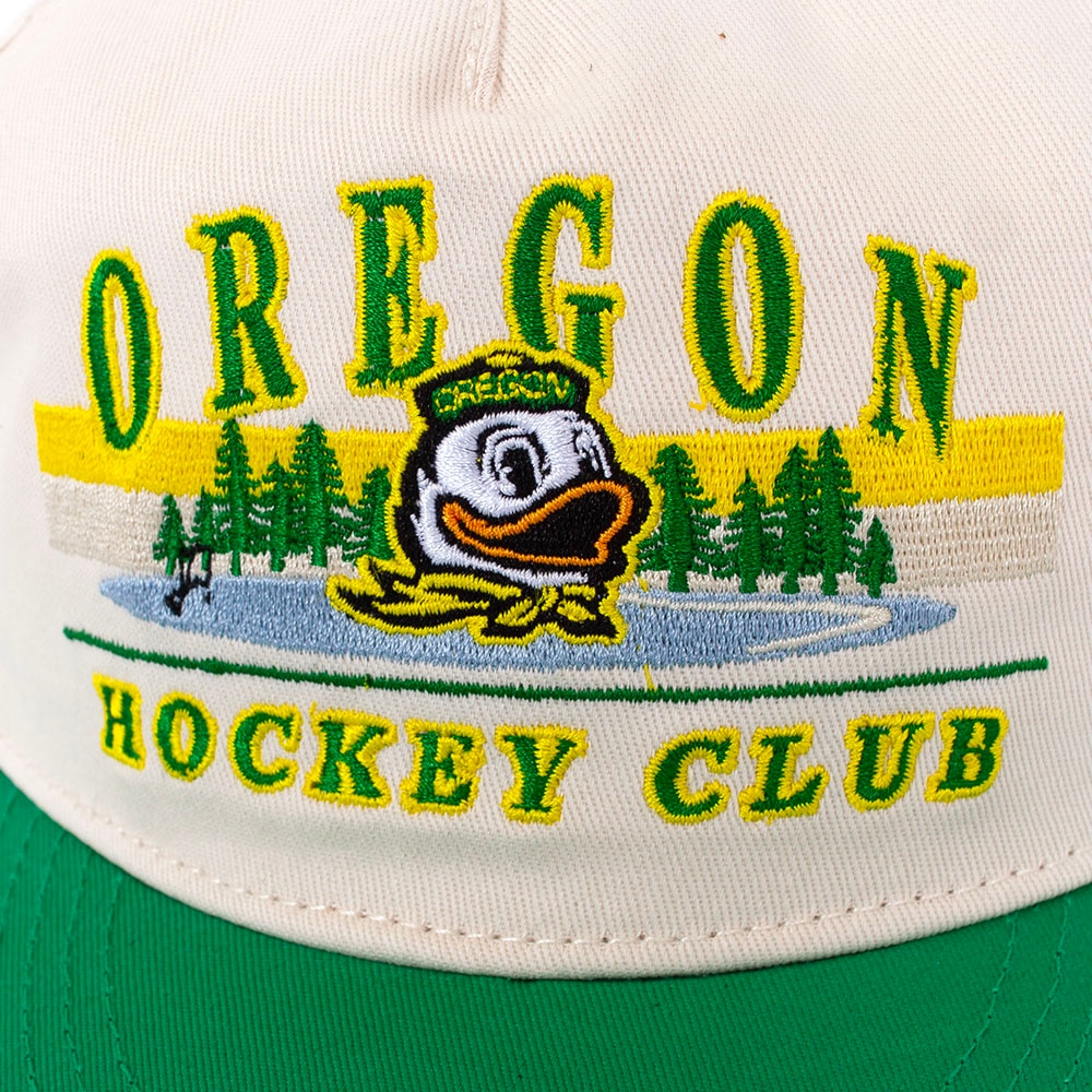Tan & Green Bill UO Ducks Hockey Cotton Structured 26 Oregon Hockey ...
