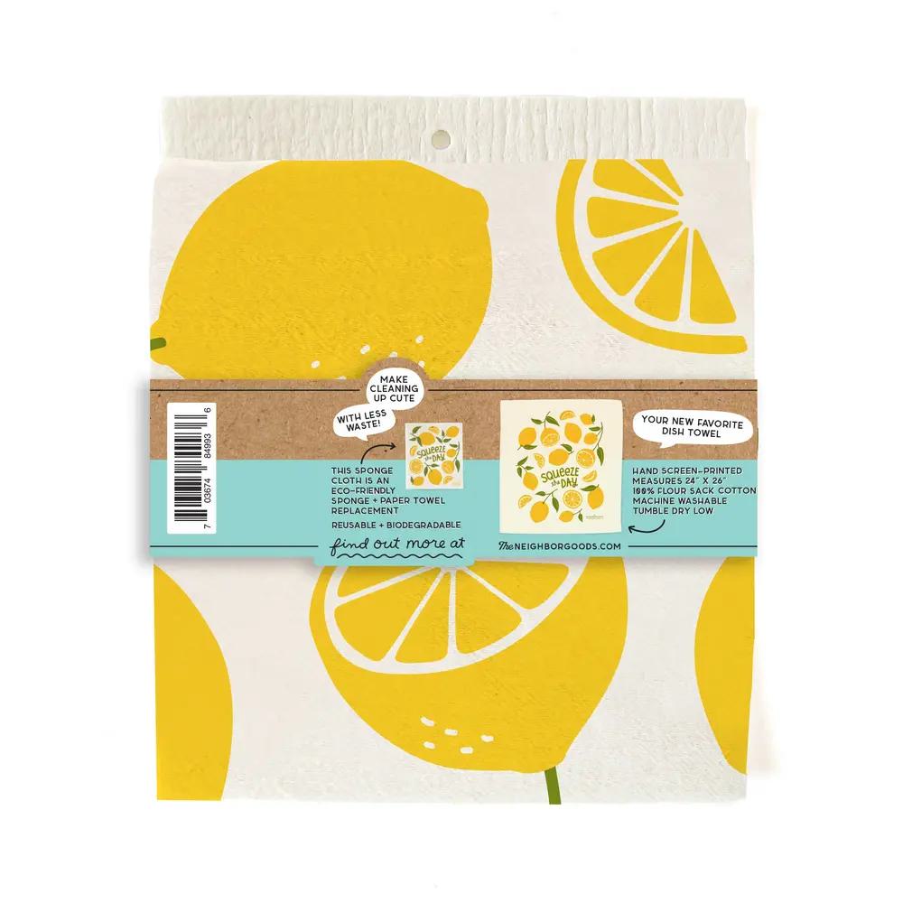 The Neighborgoods Cotton Dish Towel & Sponge Set Lemons