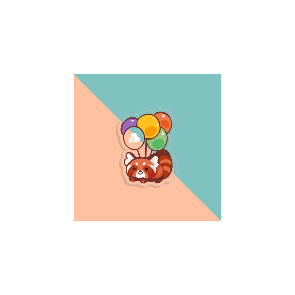Thousand Skies Vinyl Transparent Sticker Red Panda & Balloons
