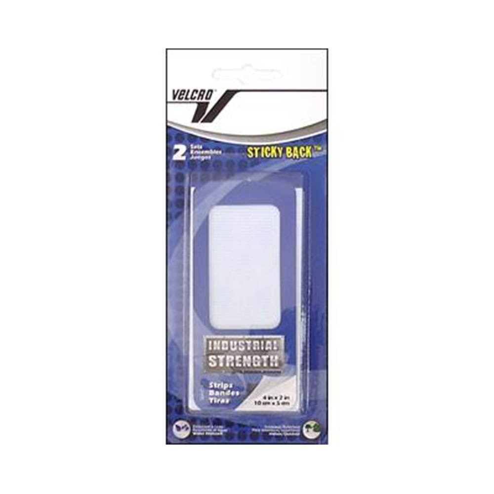 Velcro Tape Industrial Strength White 2"x4" Strip 2 Pack