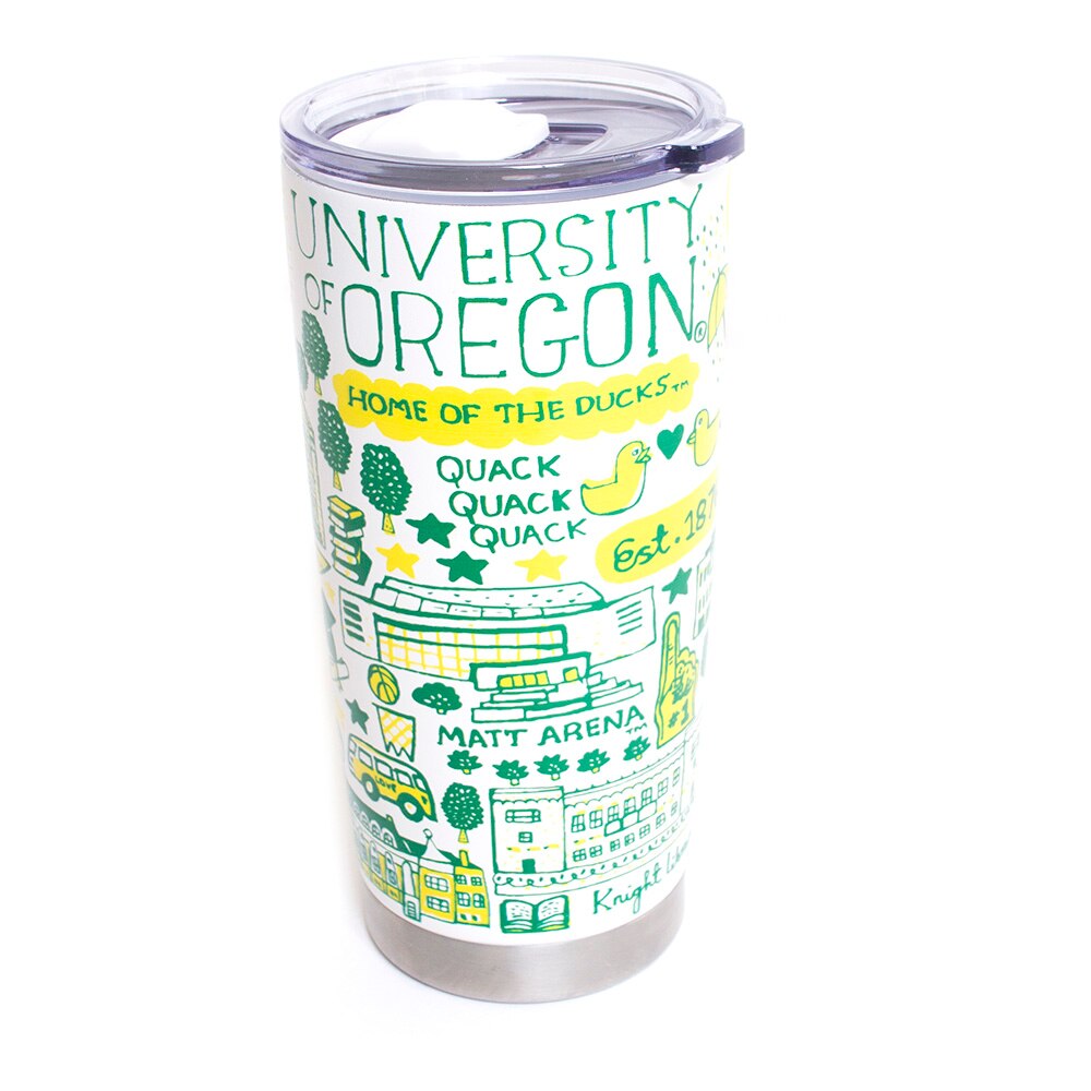 White Neil 20oz Double-wall Vacuum-insulated 23 Julia Gash Graphic ...