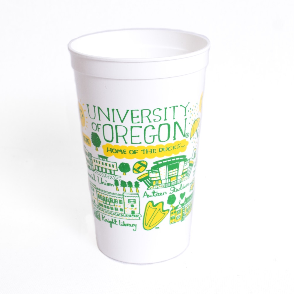 White Neil 22oz Smooth Stadium Julia Gash Plastic Cup