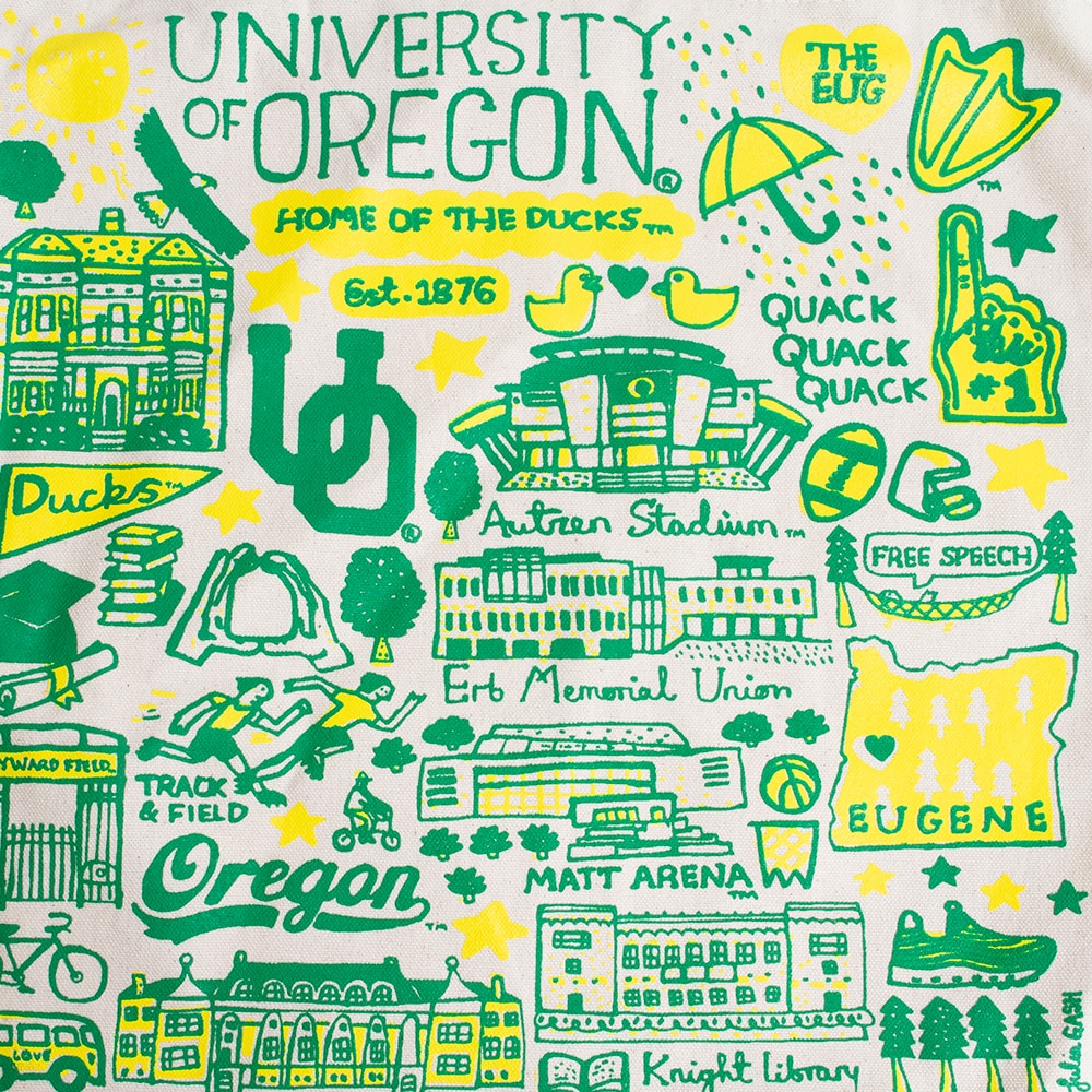 White Neil Cotton Licensed Julia Gash Tote Bag