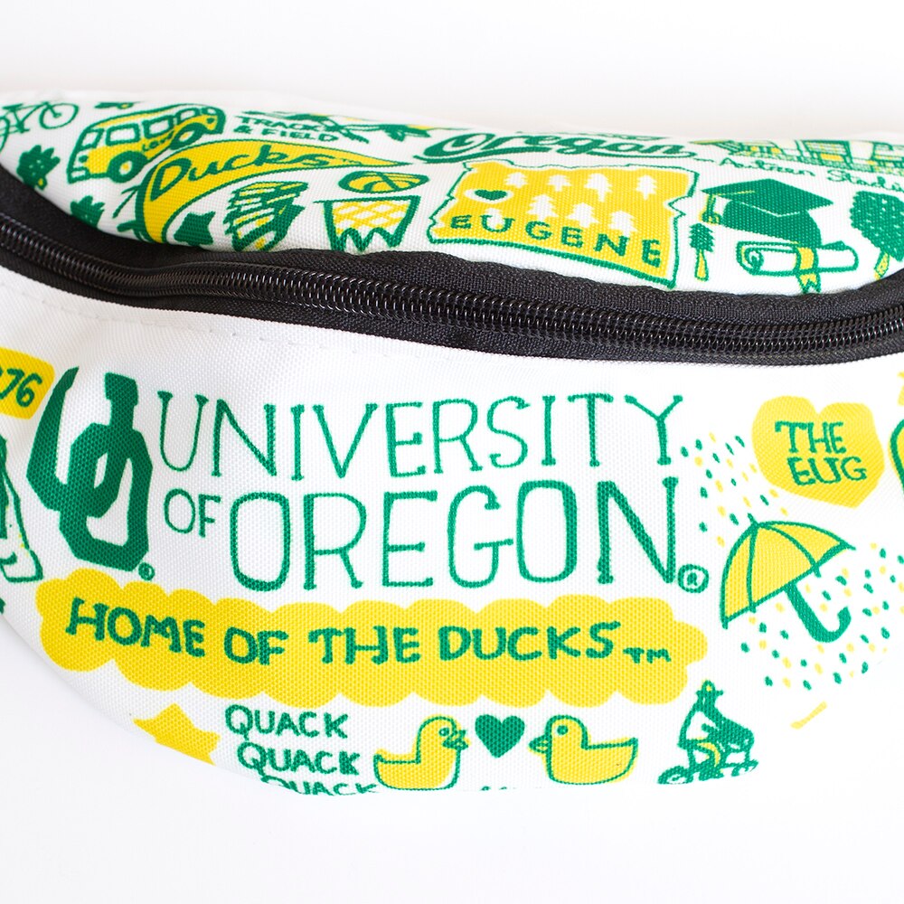 White Neil Cotton Mix Adjustable Belt 23 Julia Gash Graphic Fanny Pack