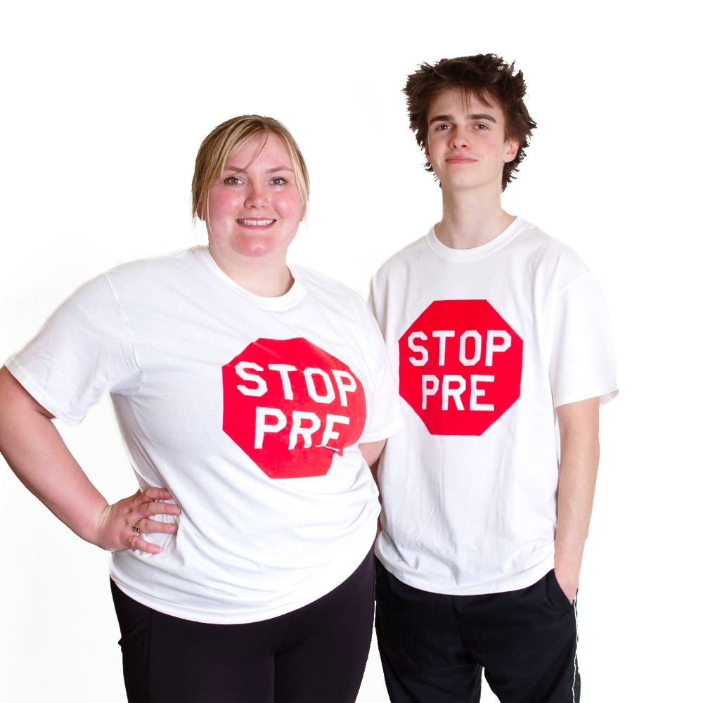 White Stop Sign Stop Pre T-Shirt