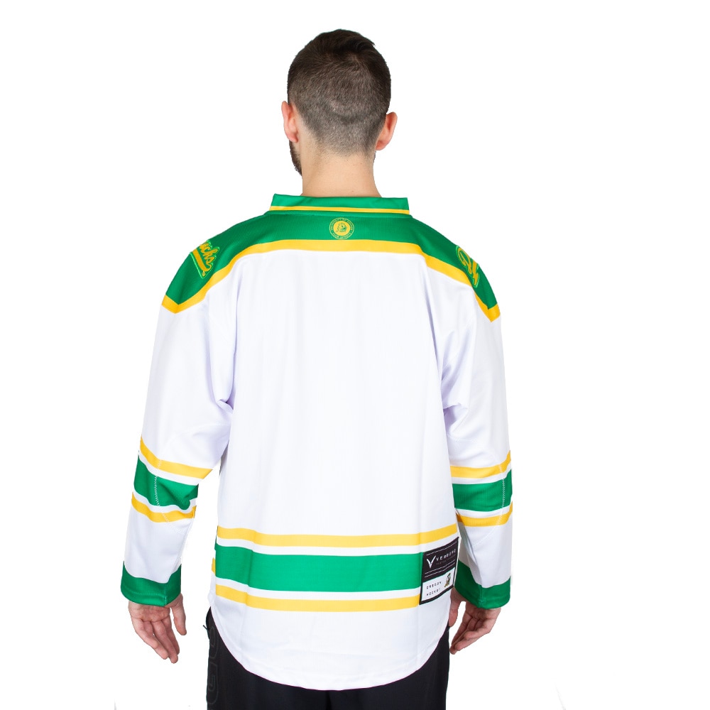 White UO Ducks Hockey Authentic 26 Duck Face Hockey Jersey