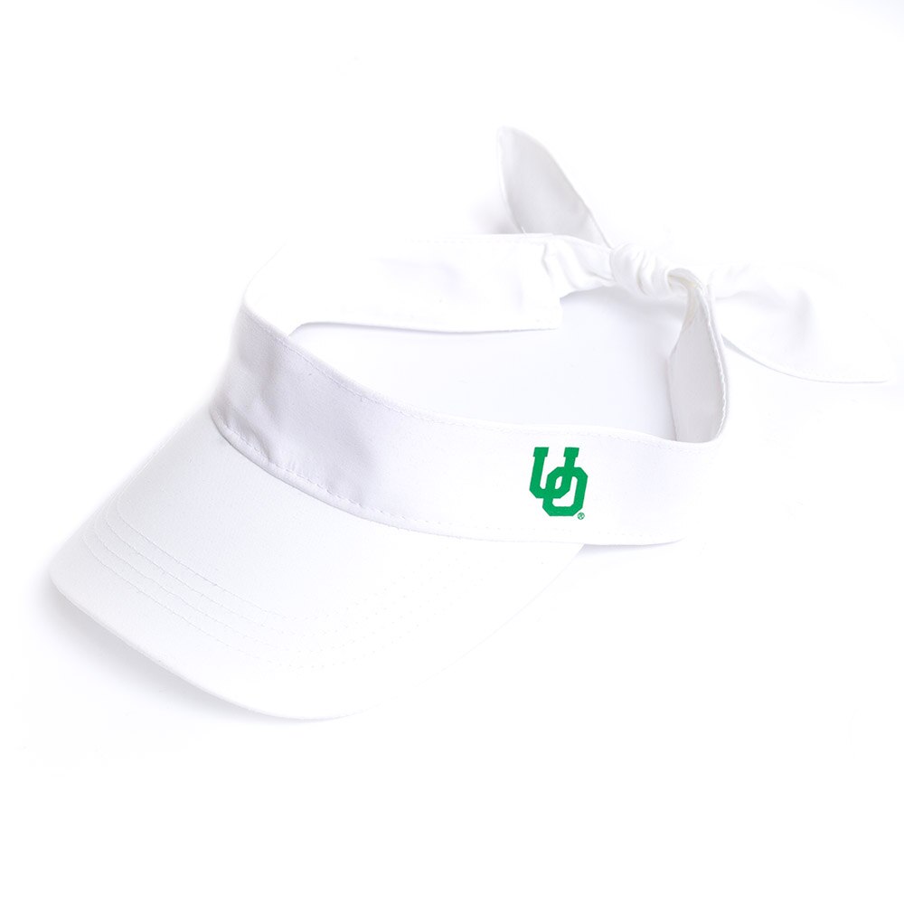 White Zoozatz Tie Back 24 Green Interlocking UO Visor