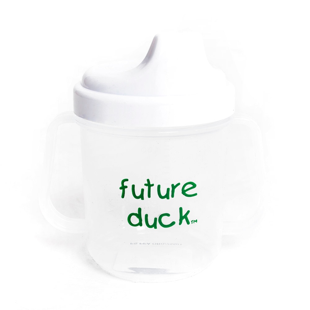 White with White Top Neil 7oz Non-Spill Green Future Duck Sippy Cup