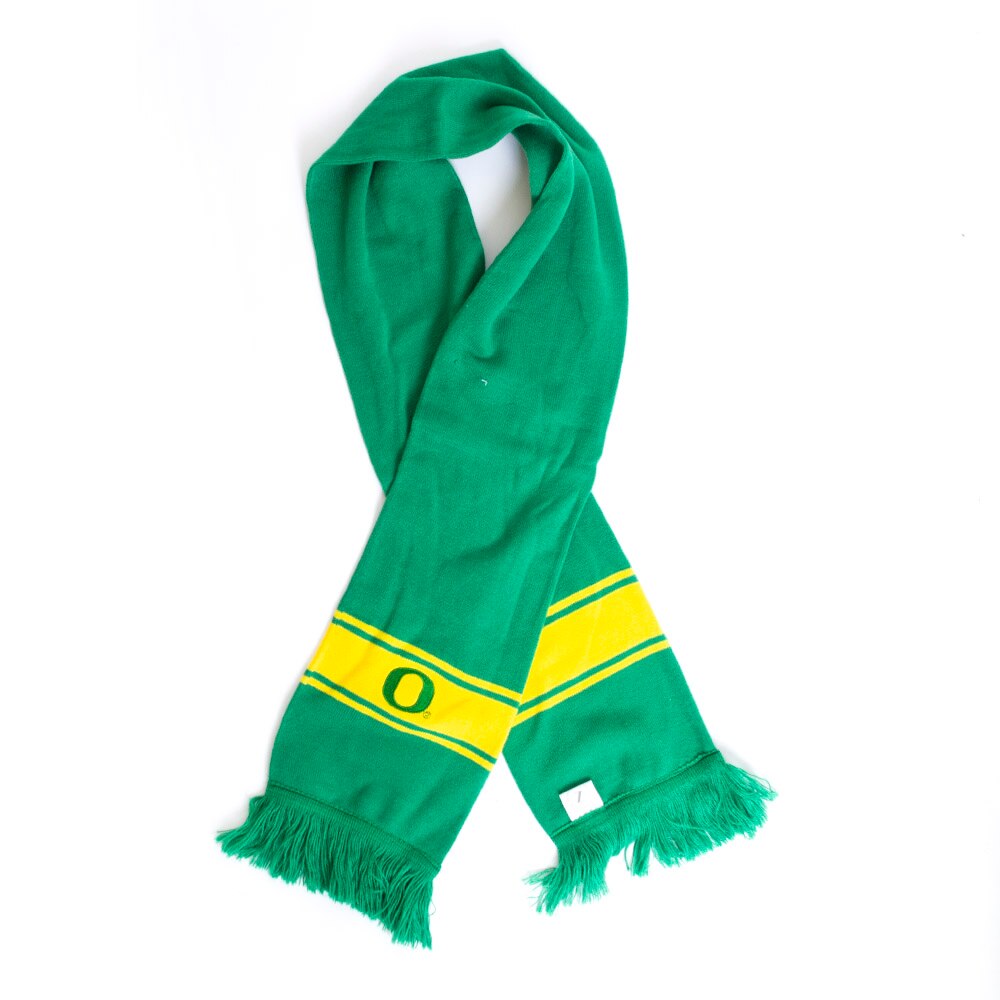 Women's Green & Yellow Stripe Zoozatz Acrylic Yarn Green Scarf
